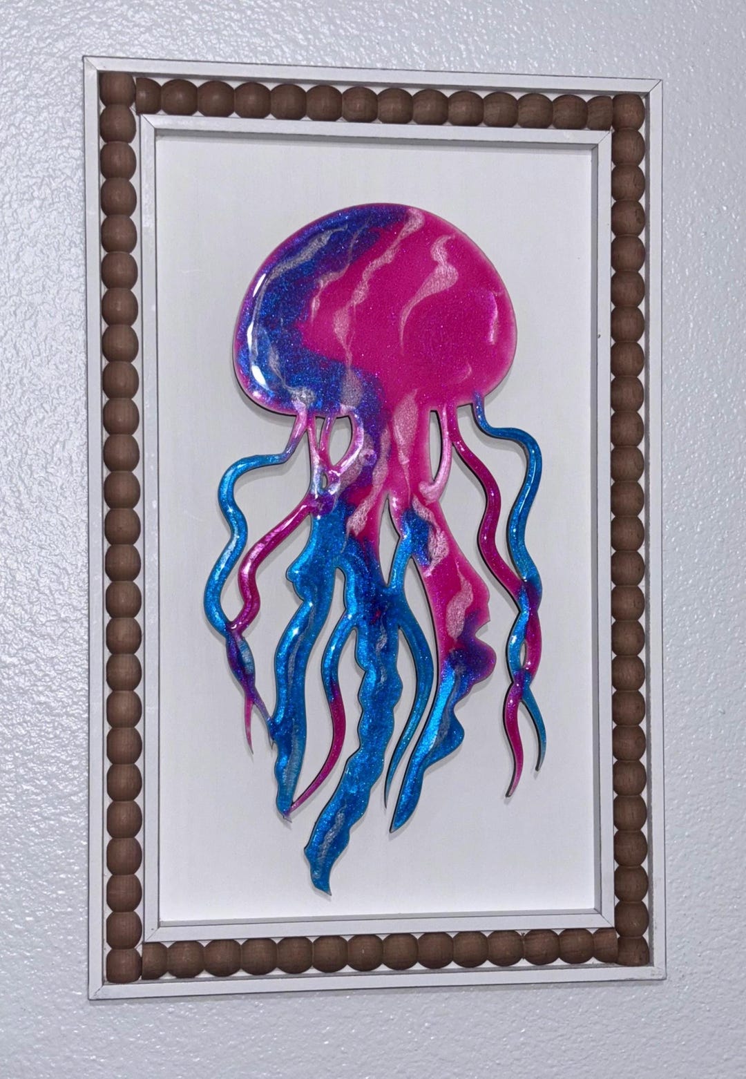 Resin Jellyfish Wall Art: Pink & Blue Ocean Decor - Etsy