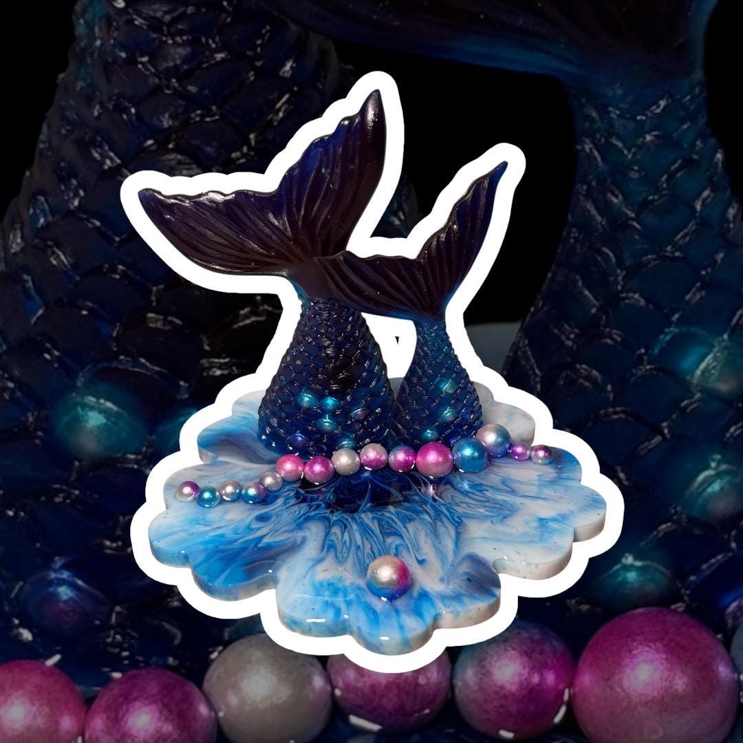 Blue Mermaid Tail Phone Stand: Ocean-inspired Desk Decor - Etsy