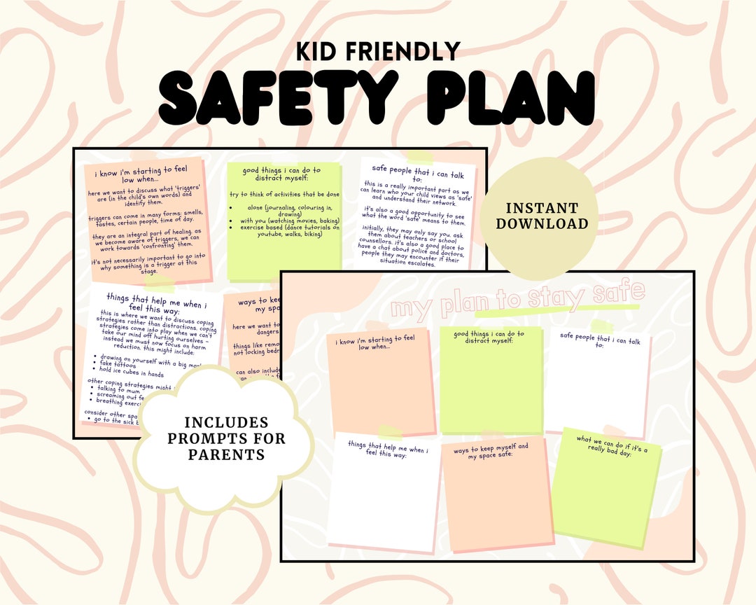 Kid Friendly Mental Health Safety Plan - Etsy