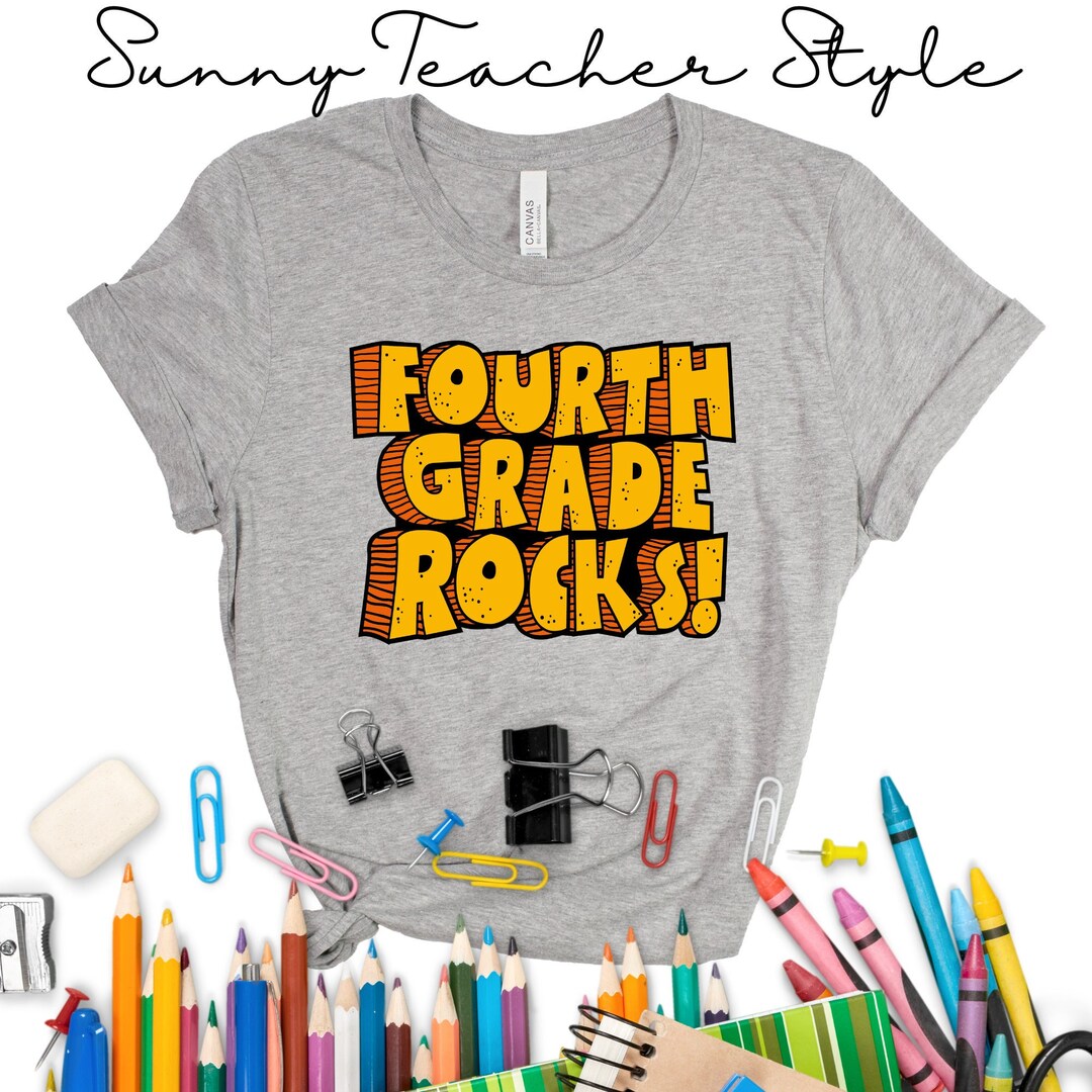 Fourth Grade Rocks T Shirt, School House Rocks, Teacher Shirt, Team 4th ...