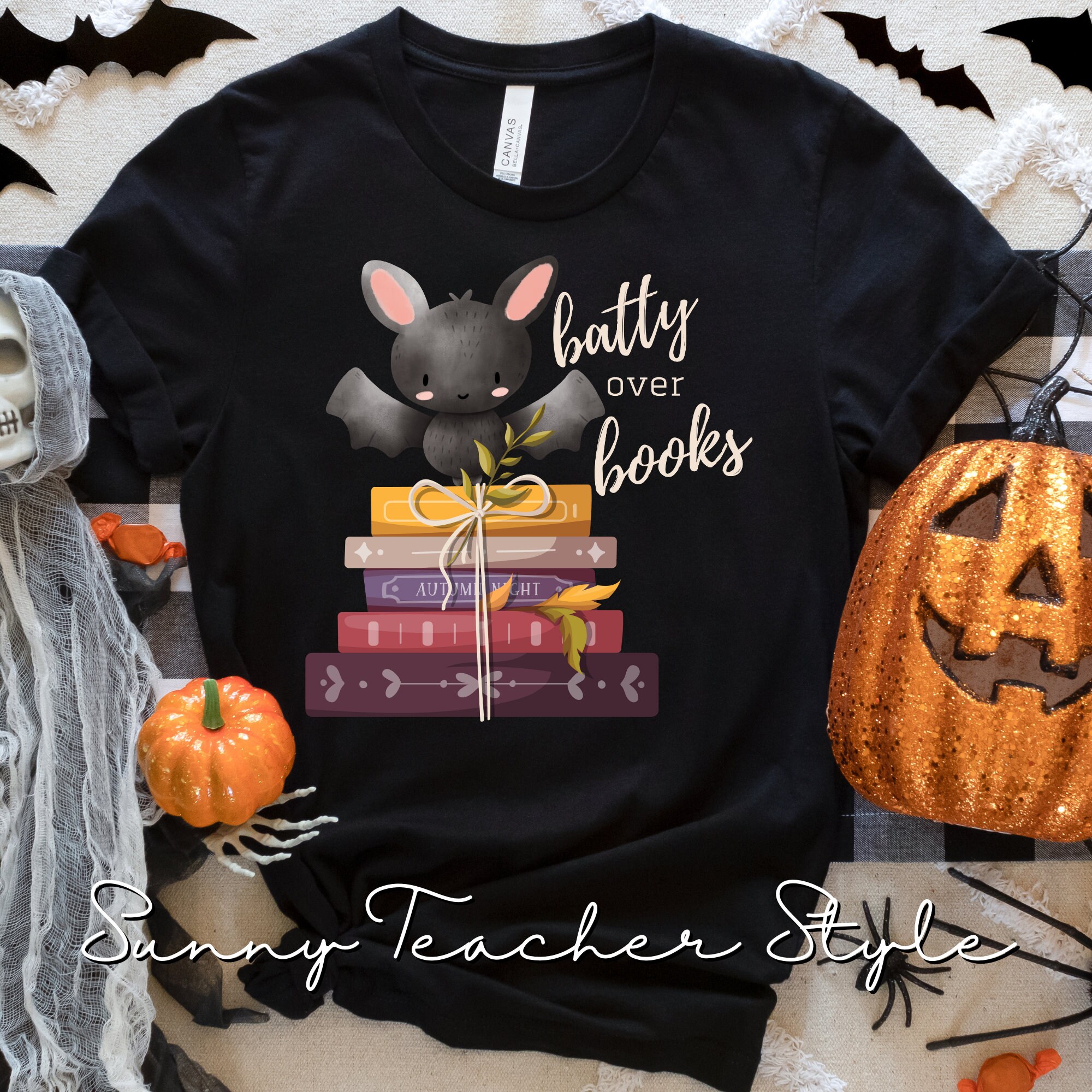 Batty Over Books T-shirt, Teacher Shirt, Librarian, Halloween Fall ...