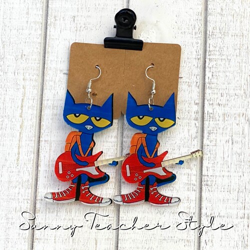 Pete the Cat Keychain - Etsy