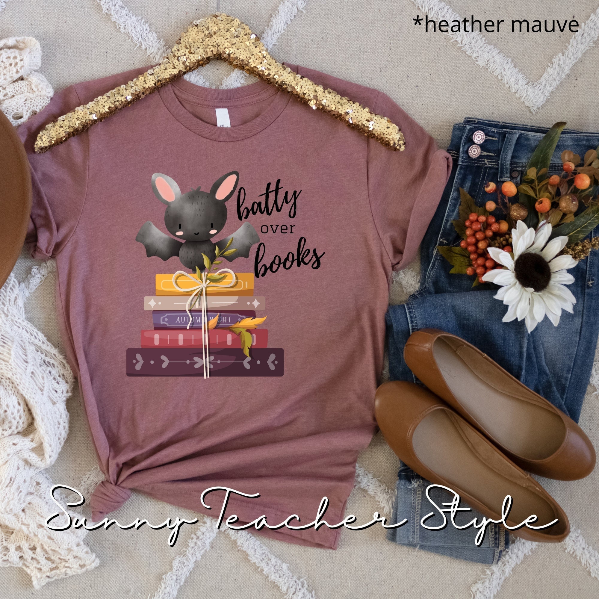 Batty Over Books T-shirt, Teacher Shirt, Librarian, Halloween Fall ...