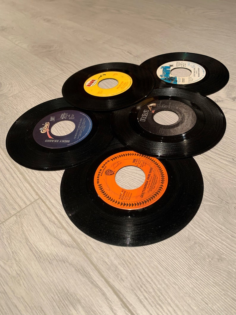 Vintage 7 Vinyl Records 45s RPM Wall Decor Art - Etsy