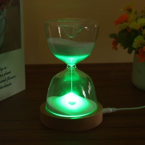Custom 15 Min Hourglass/hourglass Night Light /12 Color Sand Hourglass ...
