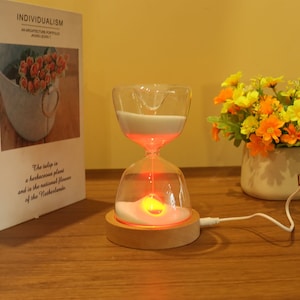 Custom 15 Min Hourglass/hourglass Night Light /12 Color Sand Hourglass ...