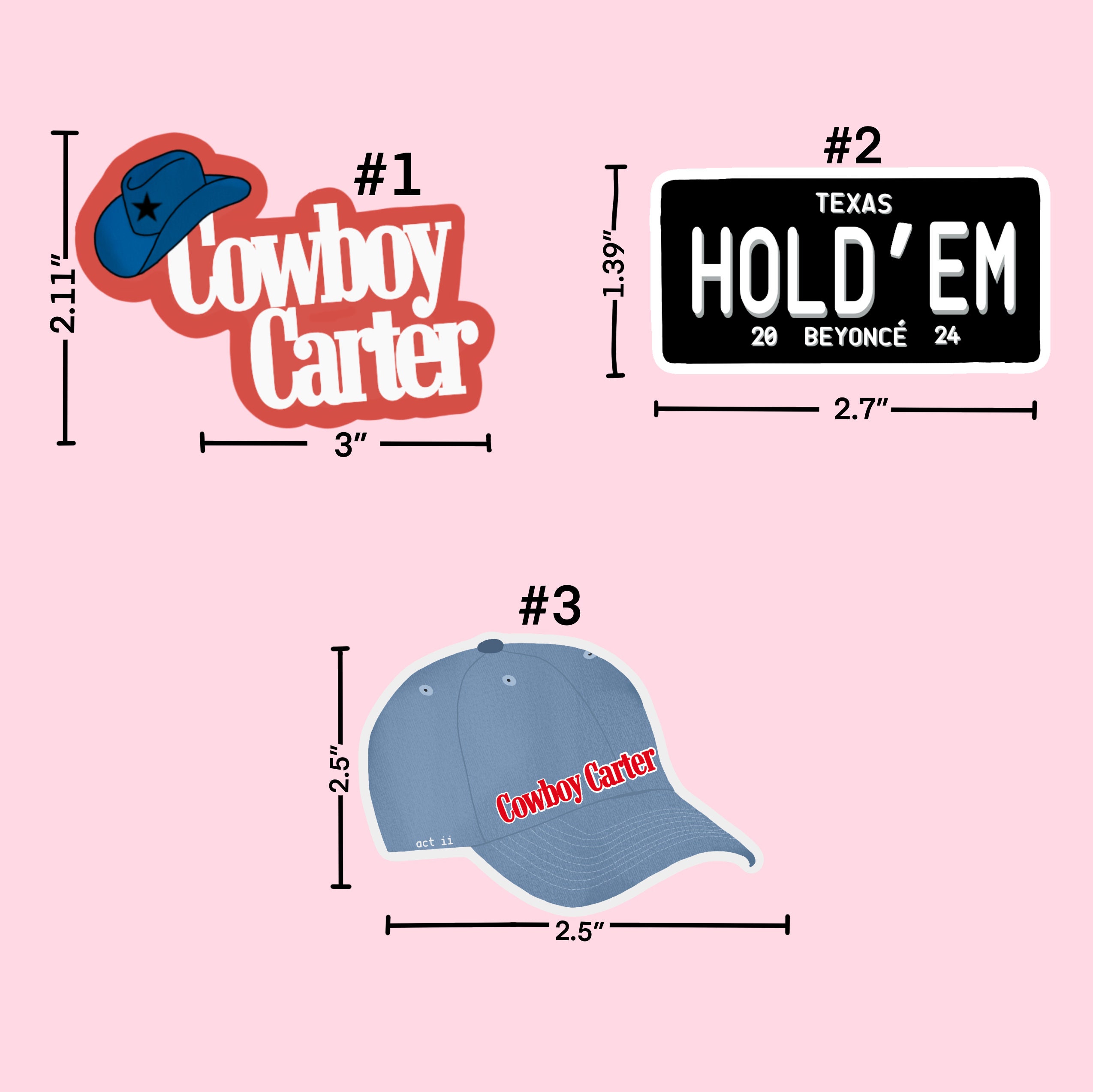 Cowboy Carter Sticker Pack TEXAS HOLD 'EM Stickers beyonce Sticker Pack ...