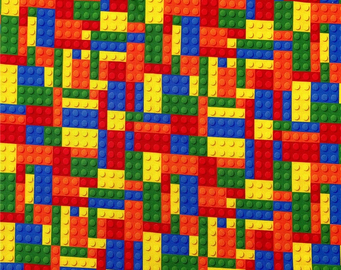 Brick Building Blocks Digital Cotton Fabric, Construction Toy 43inch X ...