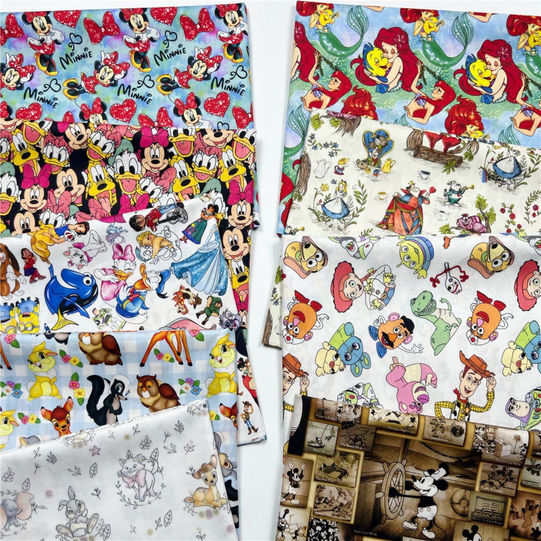 Disney Fabric Mickey Mouse Fabric Cotton Fabric Minnie Cartoon Fabric ...