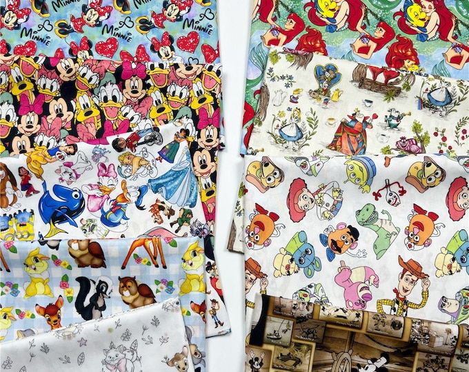 Caroon Disney Fabric Minnie Mouse Fabric Cotton Fabric Printed Plain ...