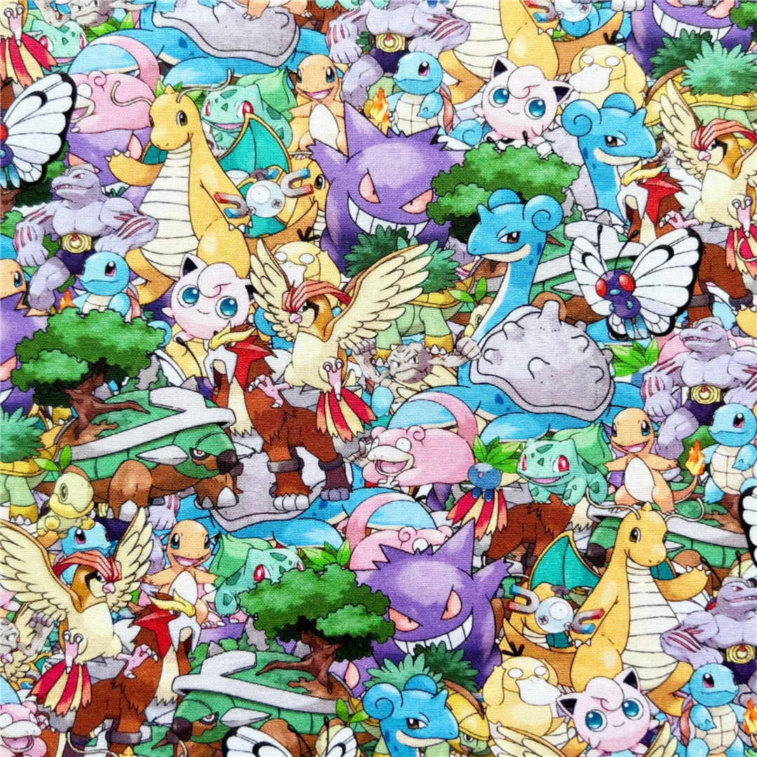 Pokemon Fabric Pocket Monster Fabrics Cotton Cartoon Fabric Sewing ...