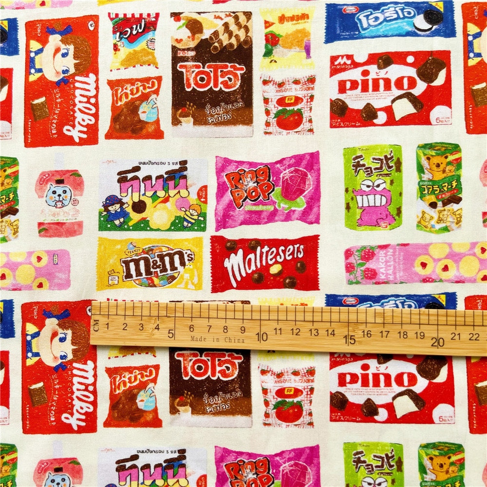 Cartoon Food Snacks Fabriccotton Fabric43inch X 1/2yard - Etsy