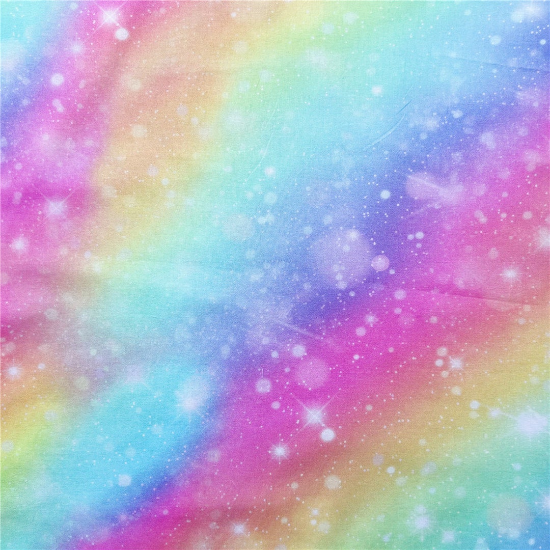 Shining Rainbow Cotton Fabric by Half Yard - Etsy