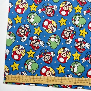 Super Mario Fabric Mario and Friends Fabric Luigi Bowser Princess Peach ...