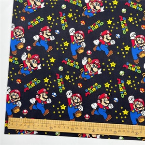 Super Mario Fabric Mario and Friends Fabric Luigi Bowser Princess Peach ...