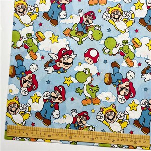 Super Mario Fabric Mario and Friends Fabric Luigi Bowser Princess Peach ...