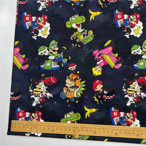 Super Mario Fabric Mario and Friends Fabric Luigi Bowser Princess Peach ...