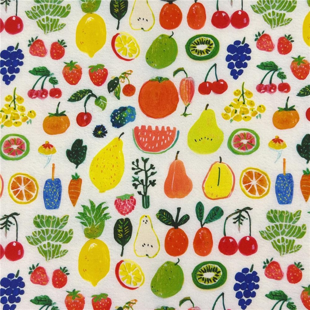 Fruits Cotton Fabric 100%, High Quality Fabric Eco-print, Fruit ...