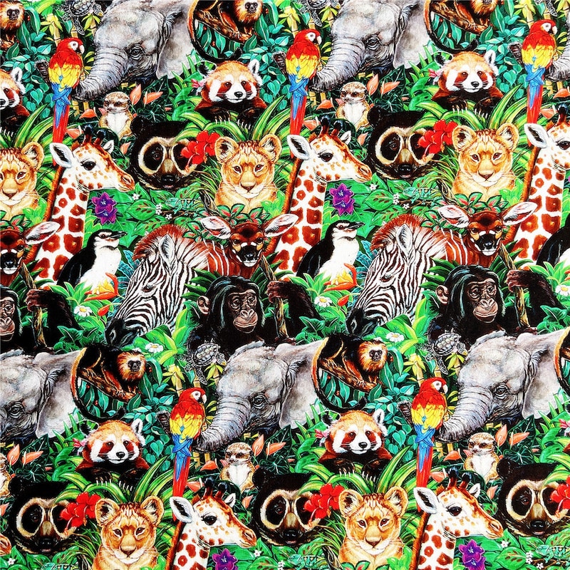 Zoo Animal Fabric - Etsy