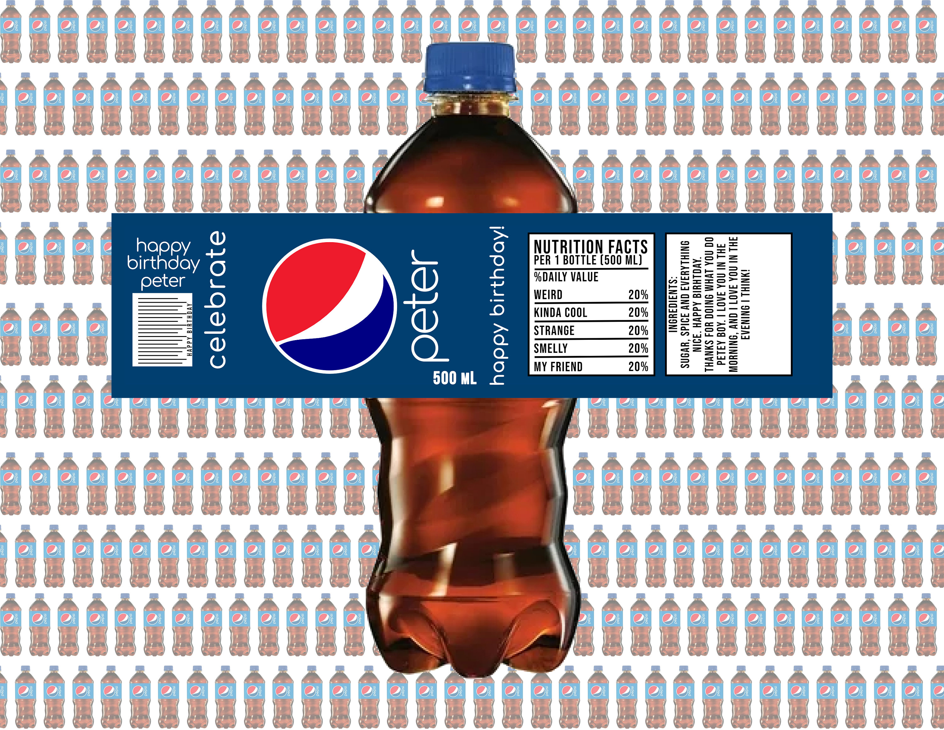 Sticker Label - Personalized Pepsi Label, Pepsi Bottle, Pepsi Label ...