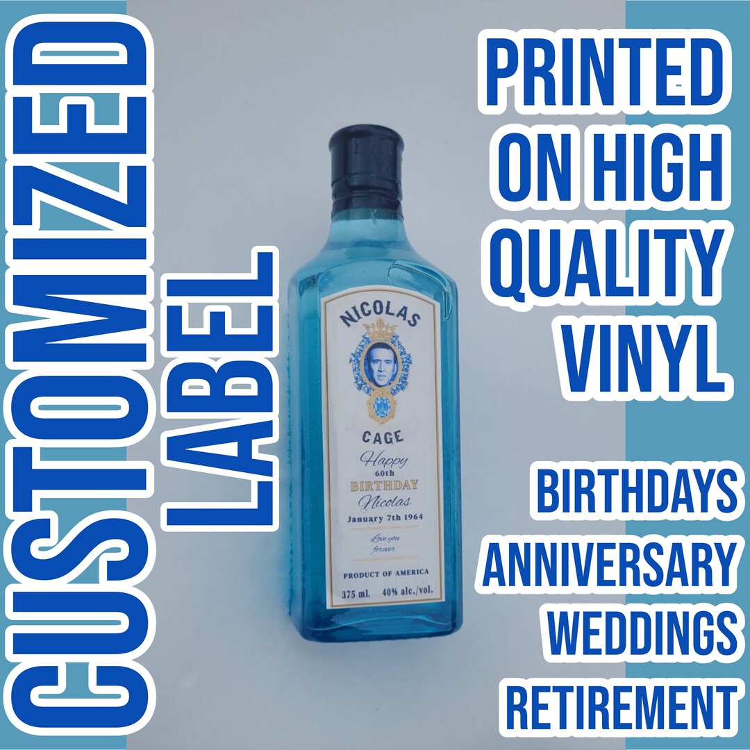 Personalized Gin Label Sticker: Custom Birthday Gift - Etsy