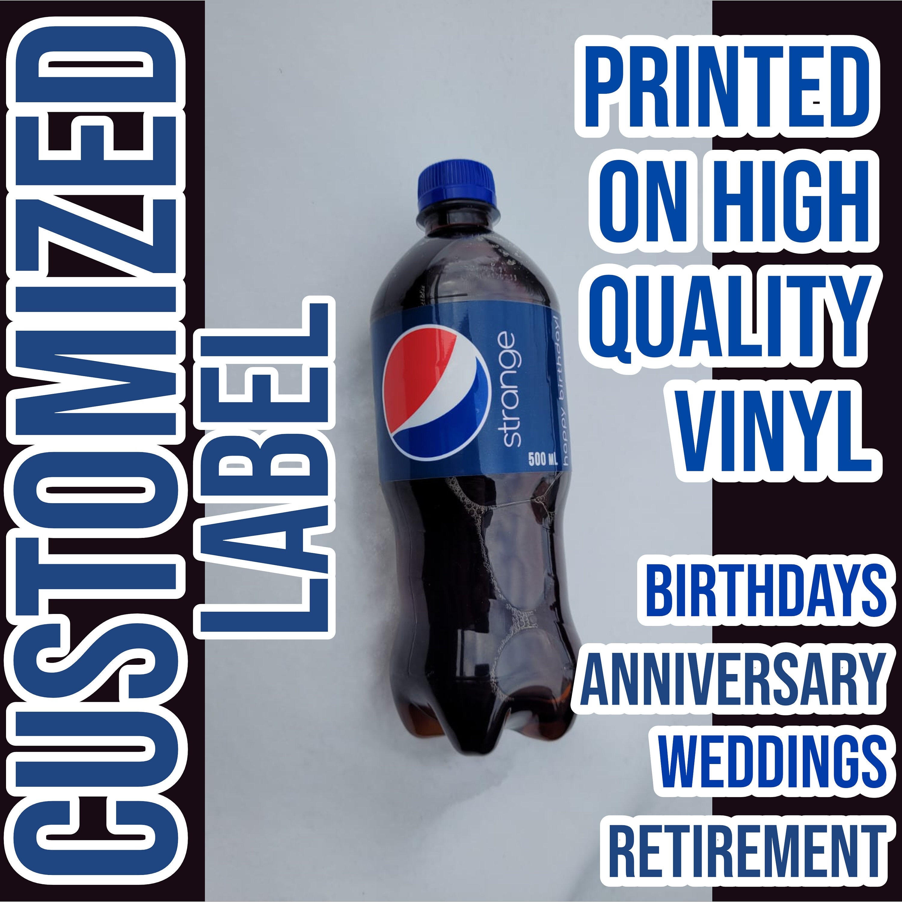 Sticker Label - Personalized Pepsi Label, Pepsi Bottle, Pepsi Label ...
