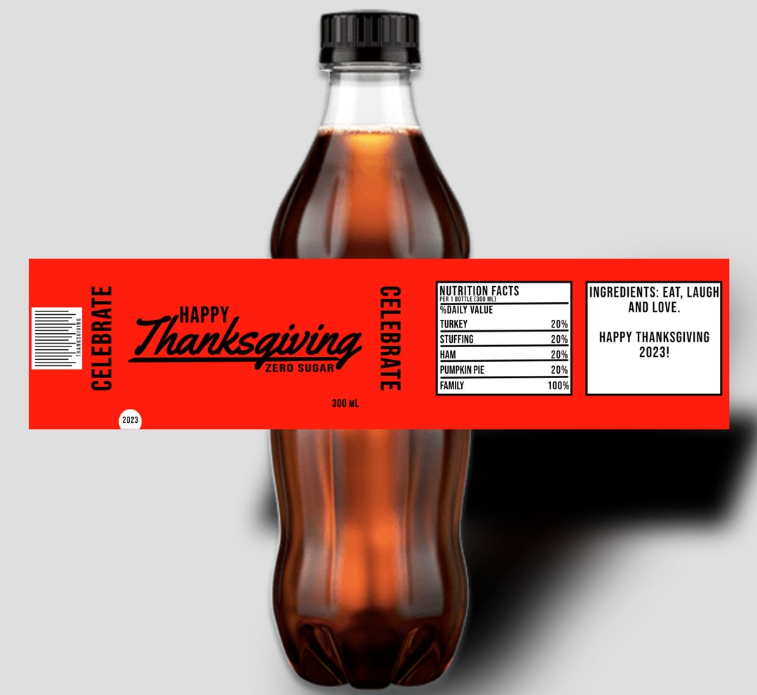 Thanksgiving Label for Coca Cola, Coke Zero, Diet Coke! - Etsy