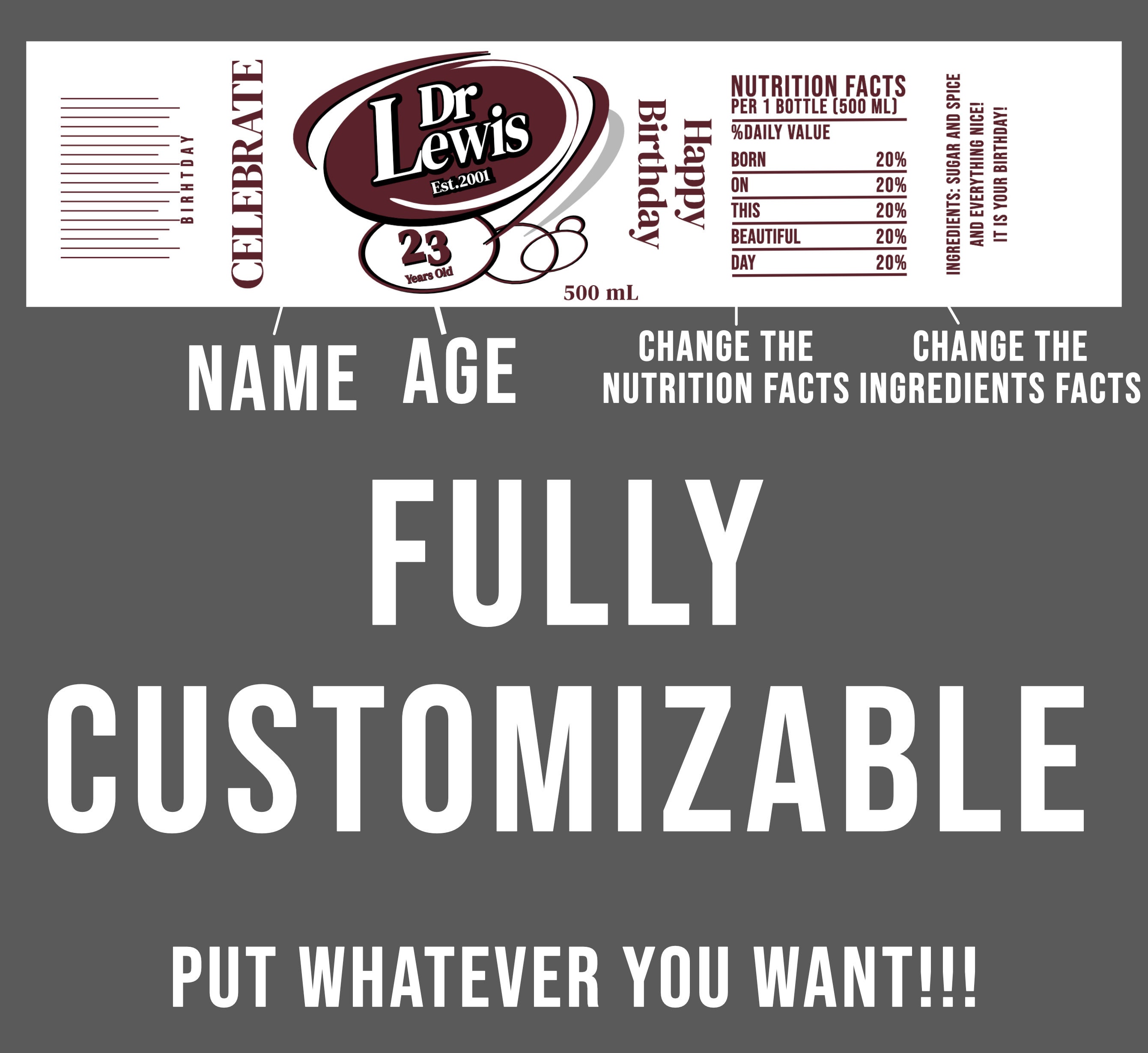 Digital Download - Diet Dr. Pepper Label for Any Occasion! - Etsy