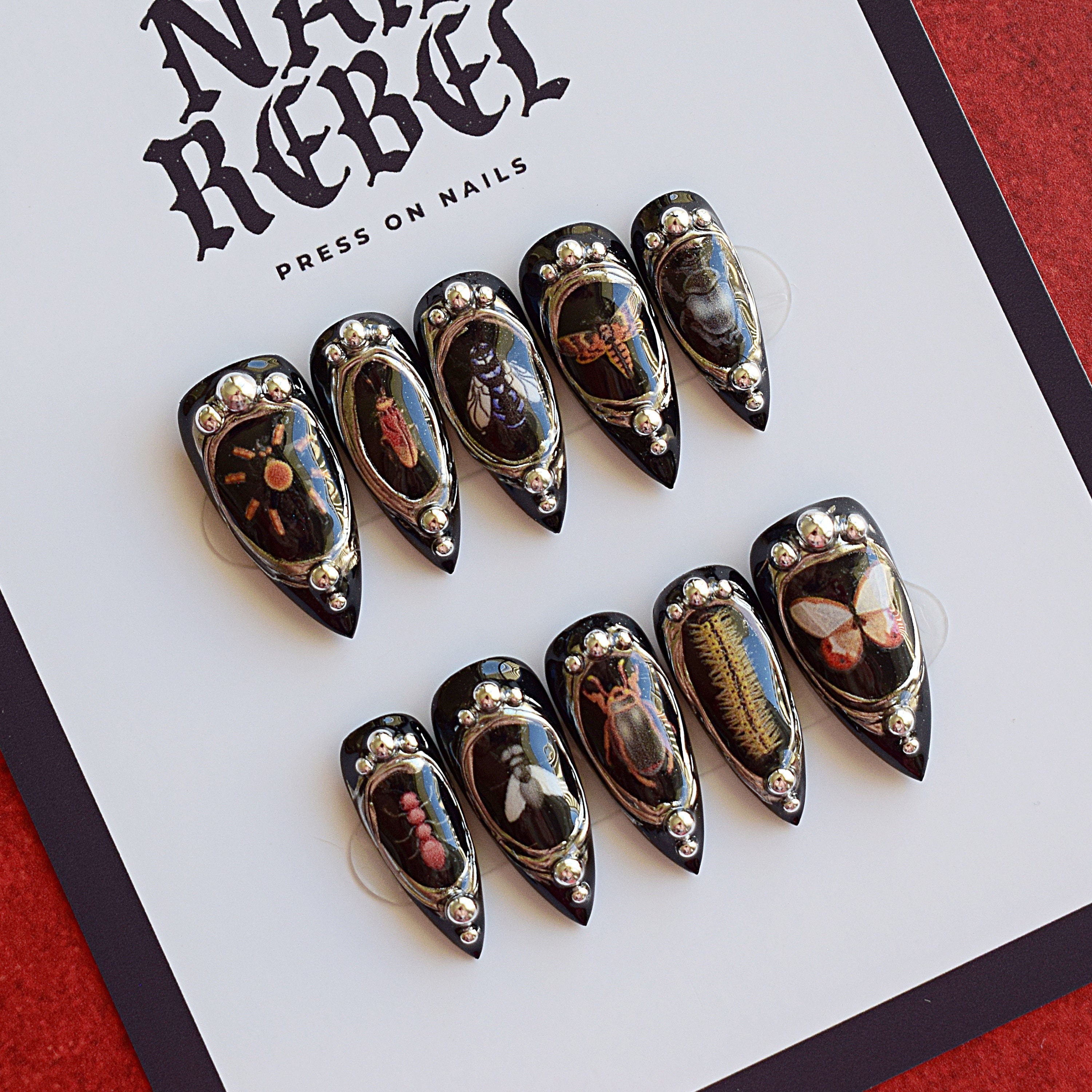 Insect Press Ons // Bug Nails, Spider Nails, Press on Nails, Entomology ...