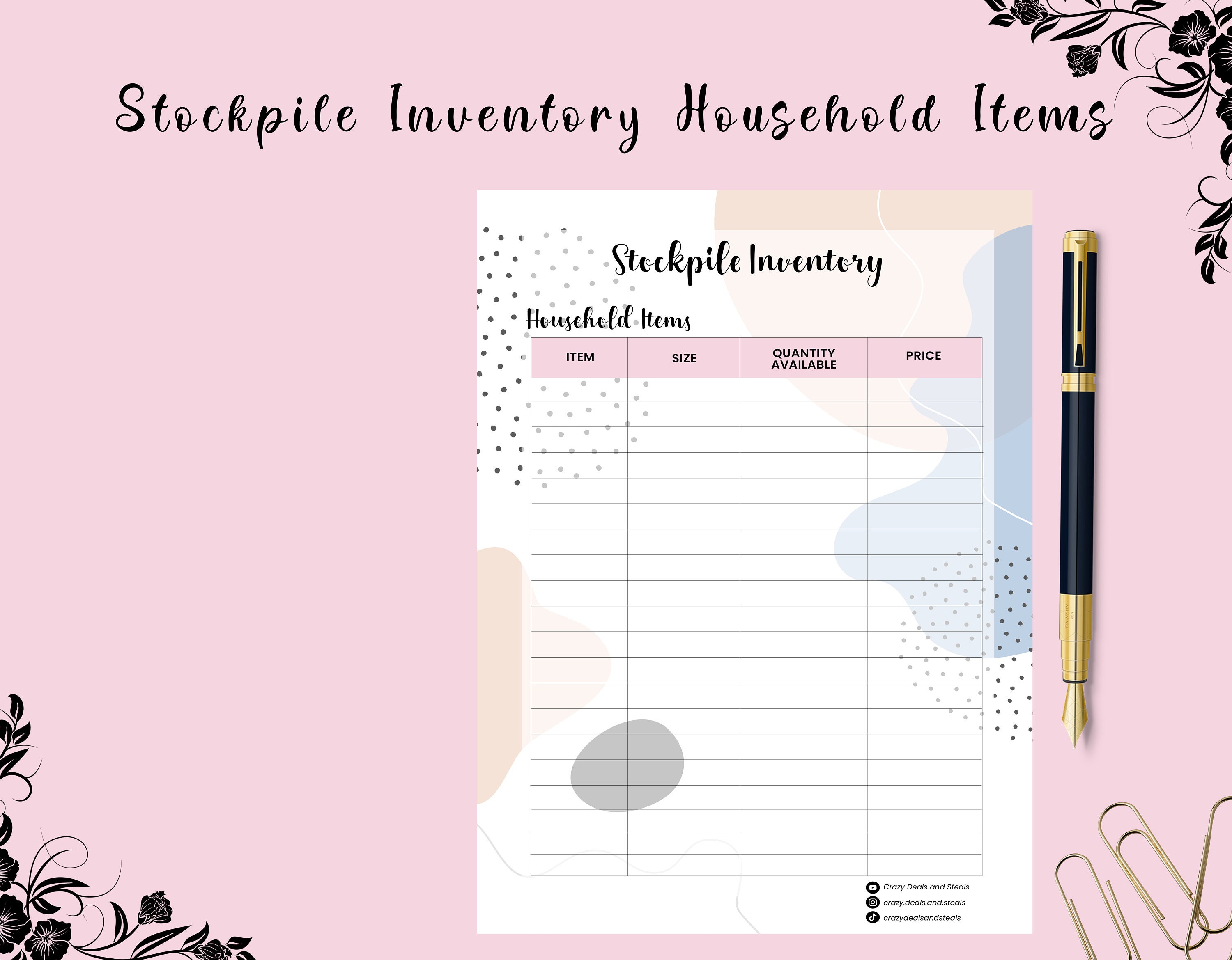Couponing Stockpile Inventory Tracker, PDF Digital Download, Goodnotes ...