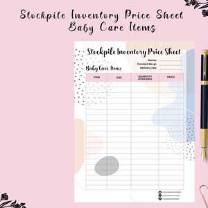 Couponing Stockpile Inventory Price Sheet, PDF Digital Download ...