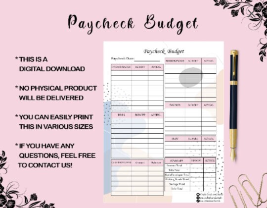 Budgeting Bundle of 8 Printable Templates Digital Download PDF File ...