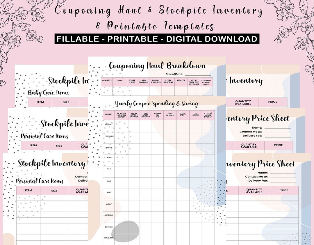 Couponing Bundle 13 Printable Templates - Digital Download - PDF File ...