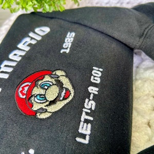 Super Mario Embroidered Sweatshirt, University Super Mario, Supermario ...