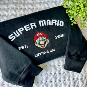 Super Mario Embroidered Sweatshirt, University Super Mario, Supermario ...