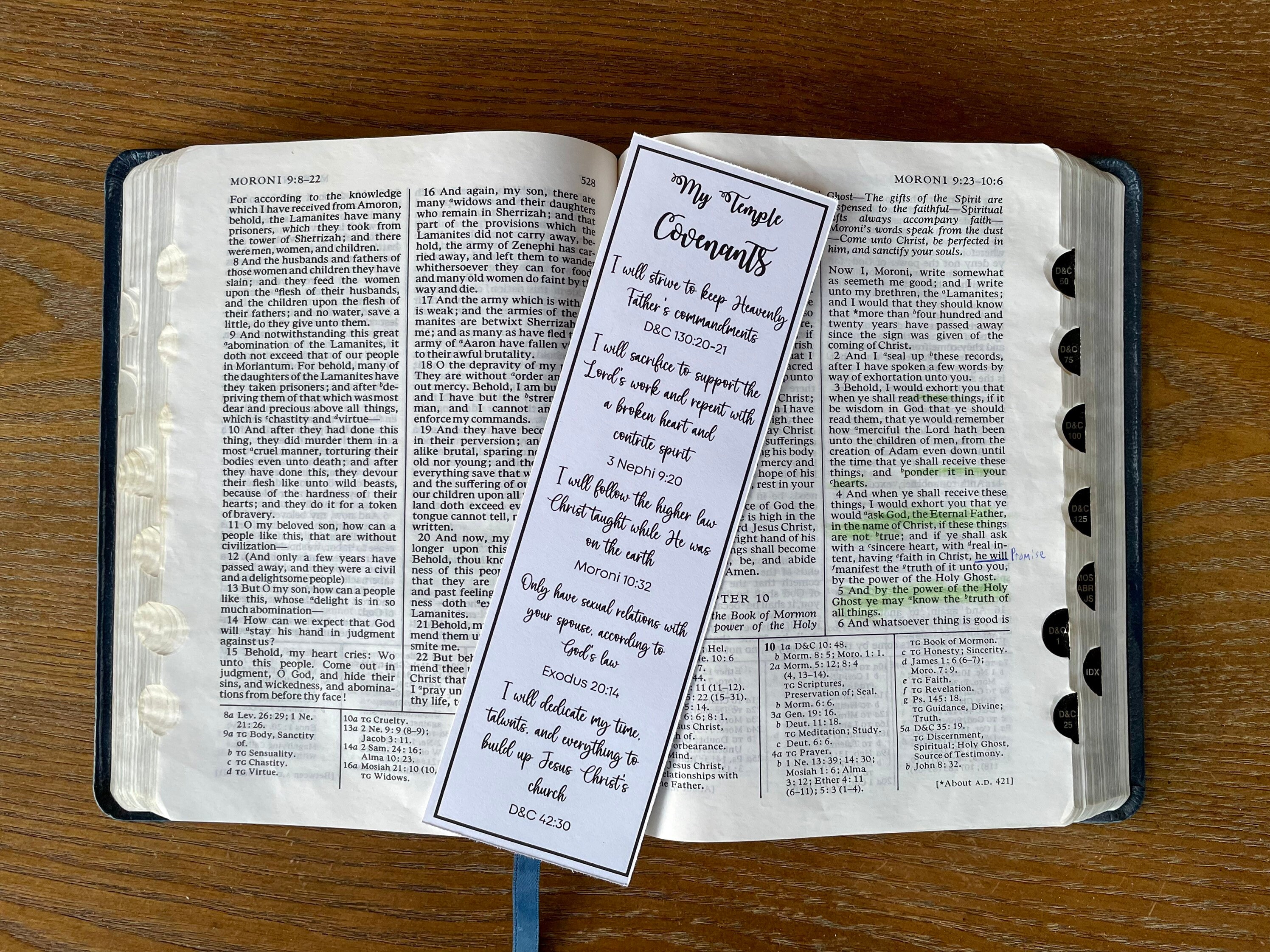 Baptism & Temple Covenants Bookmark Church of Jesus Christ - Etsy