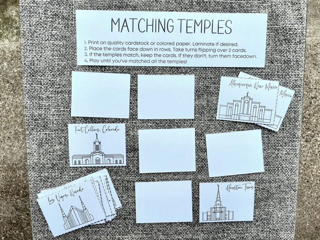 Temple Matching Game - Church of Jesus Christ of Latter-day Saints 24 ...