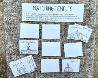 LDS Temple Matching Game - Etsy