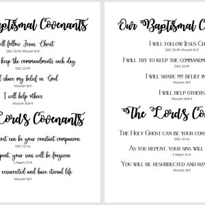 Baptism Covenants Printable Church of Jesus Christ of - Etsy