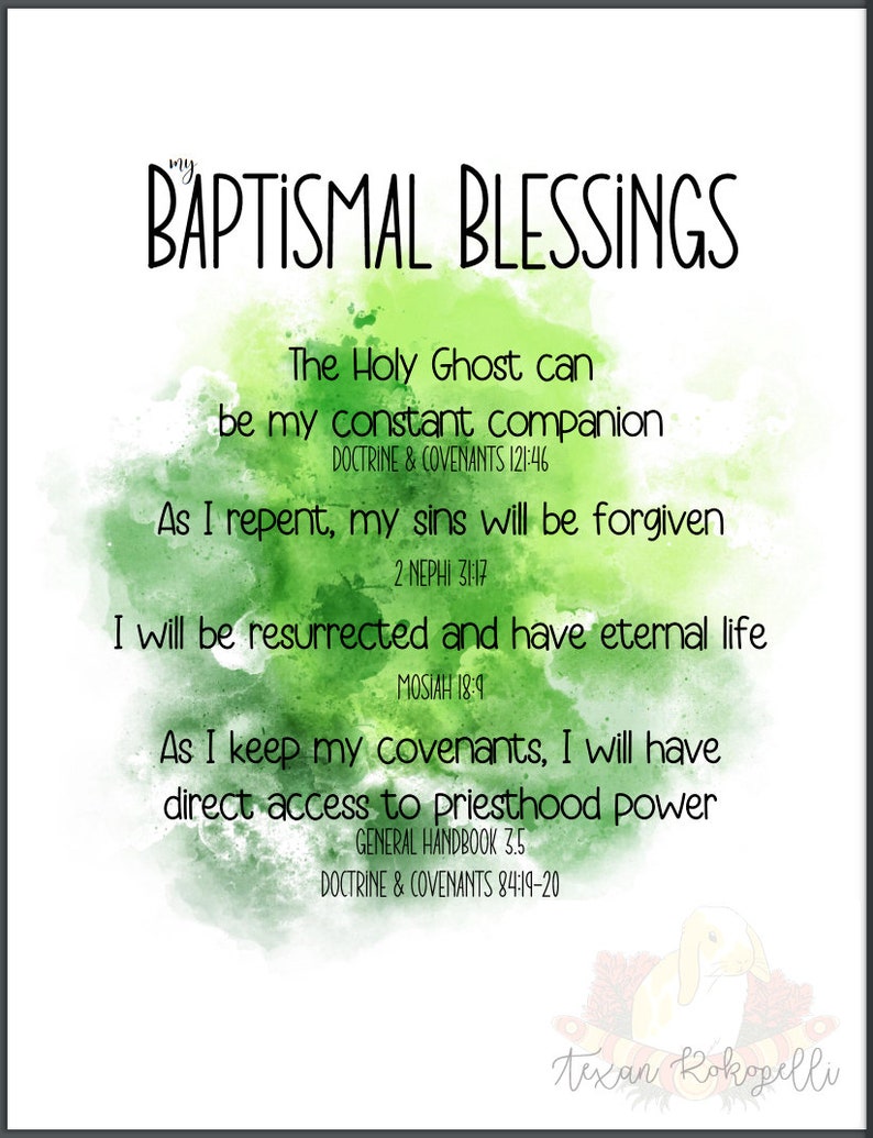 Baptismal Covenants & Blessings for Children - Latter-day Saints - Etsy