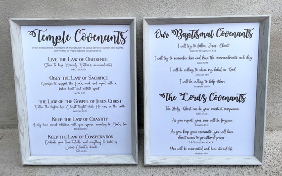 Endowment & Baptism Covenants Printables Church of Jesus | Etsy