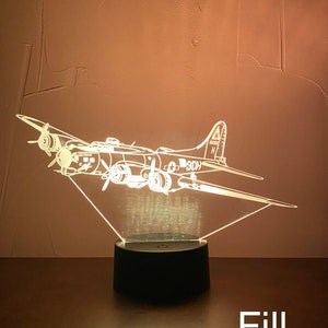 Boeing B17 LED Night Light 2 Versions Fill and Line - Etsy