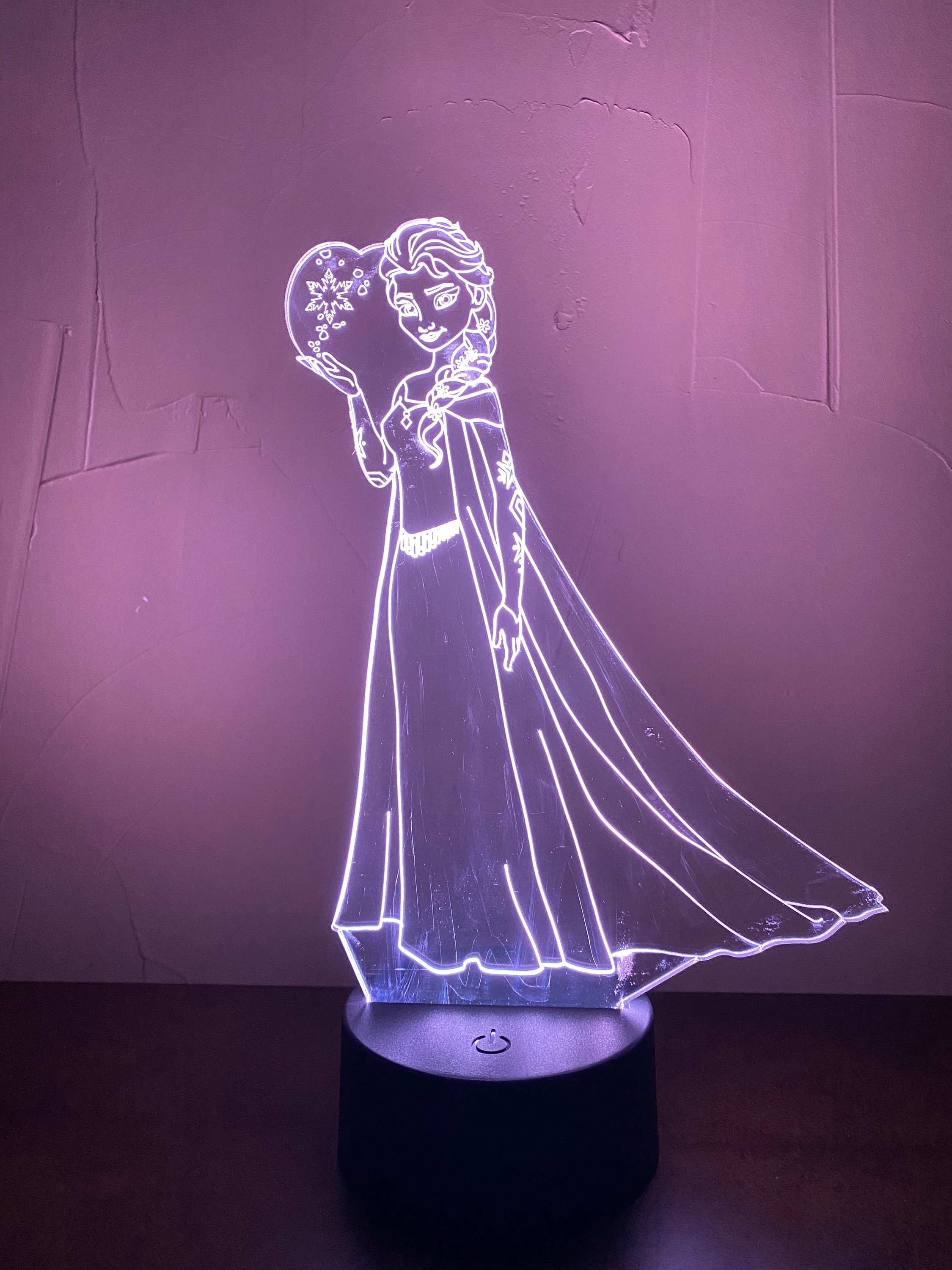 Large Elsa From Frozen 3d Illusion Light! - Etsy