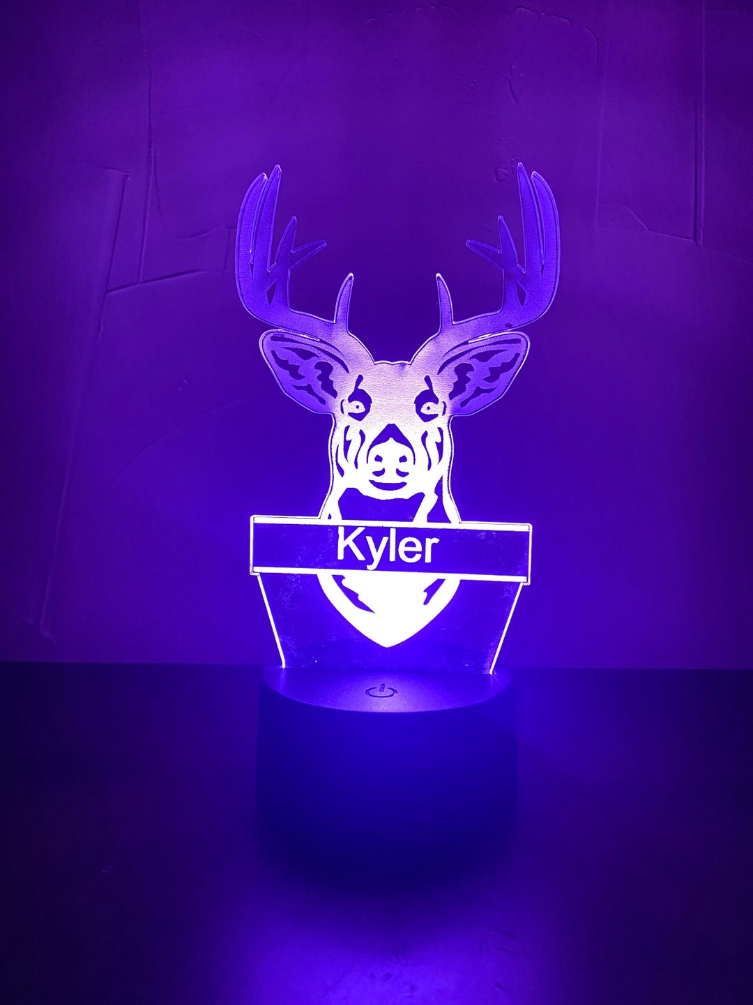 Deer Head Night Light 3D Illusion Light. Personalized! - Etsy