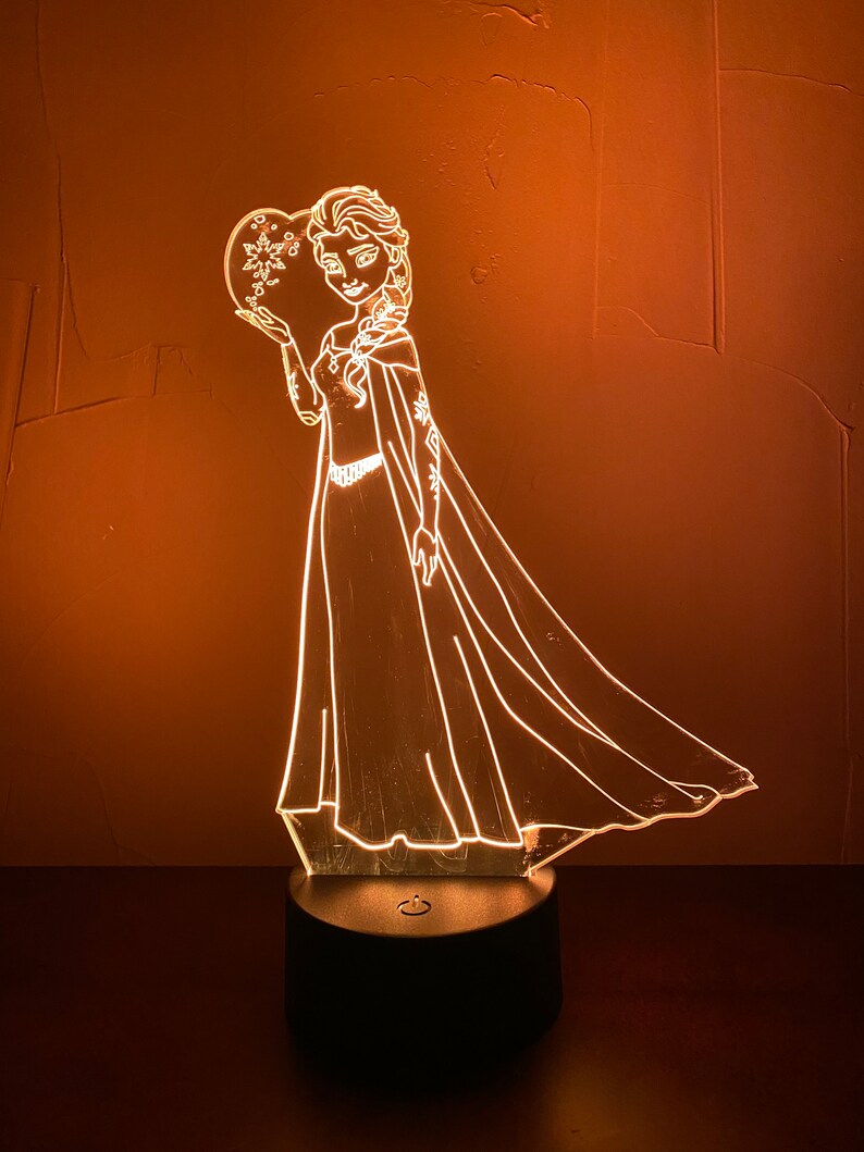 Large Elsa From Frozen 3d Illusion Light! - Etsy