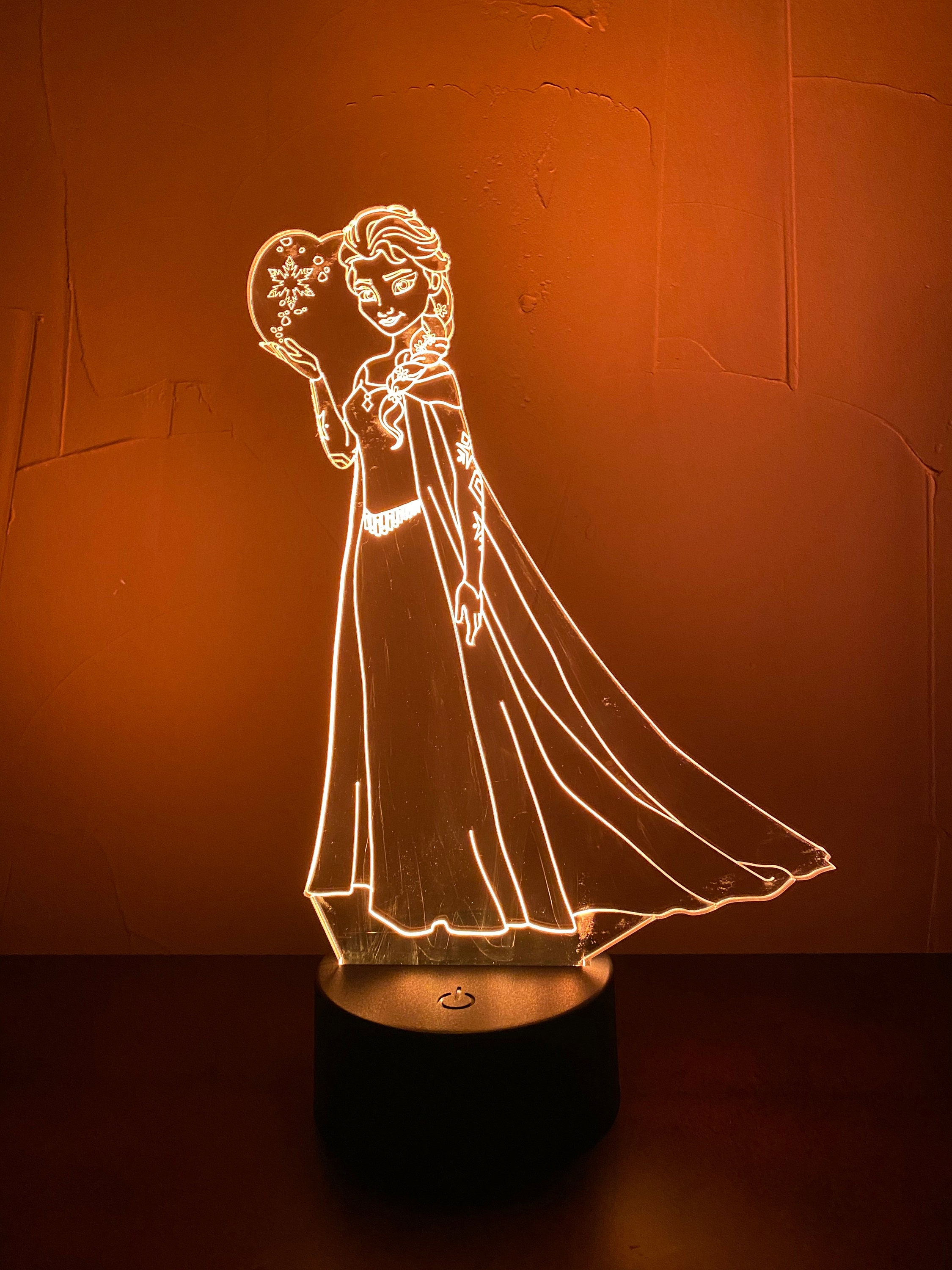 Large Elsa From Frozen 3d Illusion Light! - Etsy
