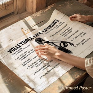 Volleyball Life Lessons Personalized Canvas, Custom Volleyball Poster ...