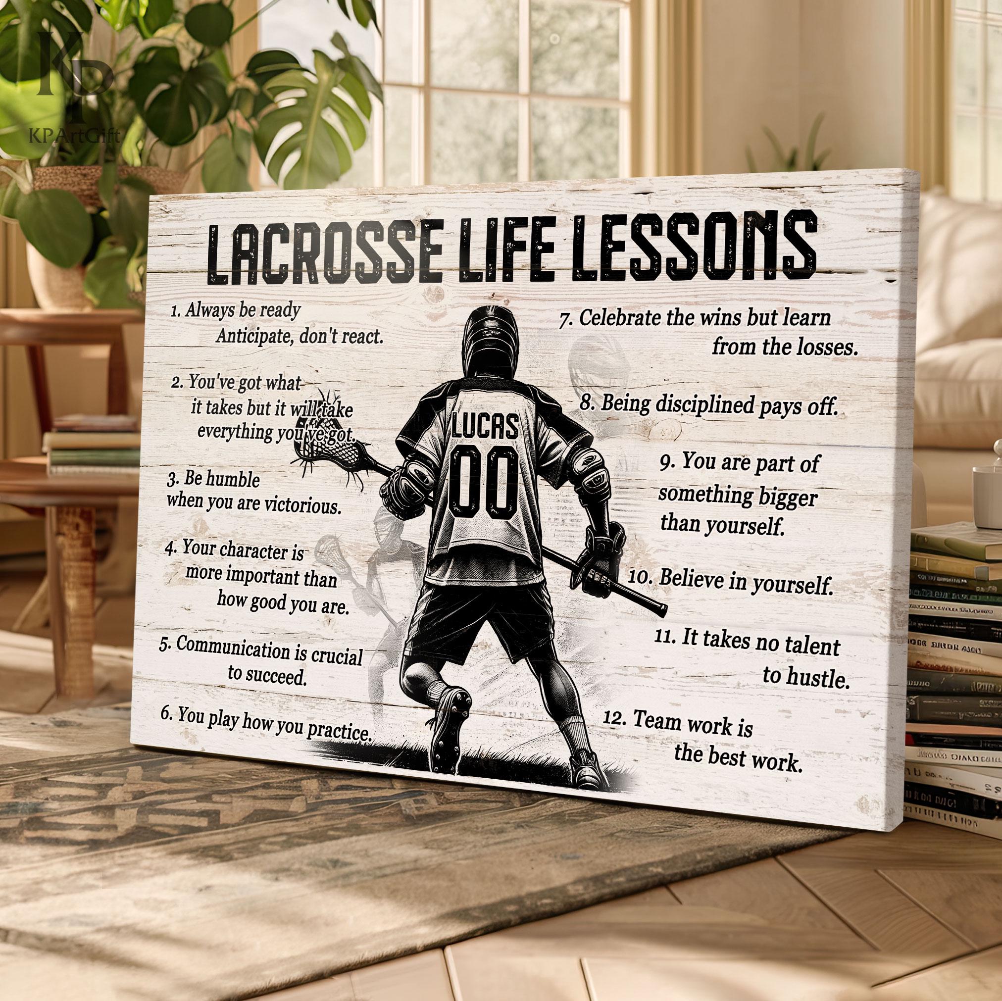 Lacrosse Life Lessons Personalized Canvas, Custom Lacrosse Poster Print ...
