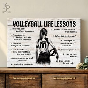 Volleyball Life Lessons Personalized Canvas, Custom Volleyball Poster ...