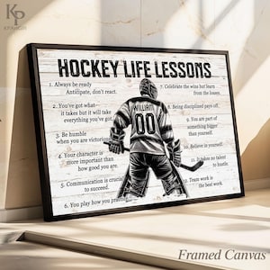 Hockey Life Lessons Personalized Canvas, Custom Hockey Poster Print ...